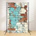 Brick Backdrop Weathered Urban Blue Texture Backdrop CSH6-155