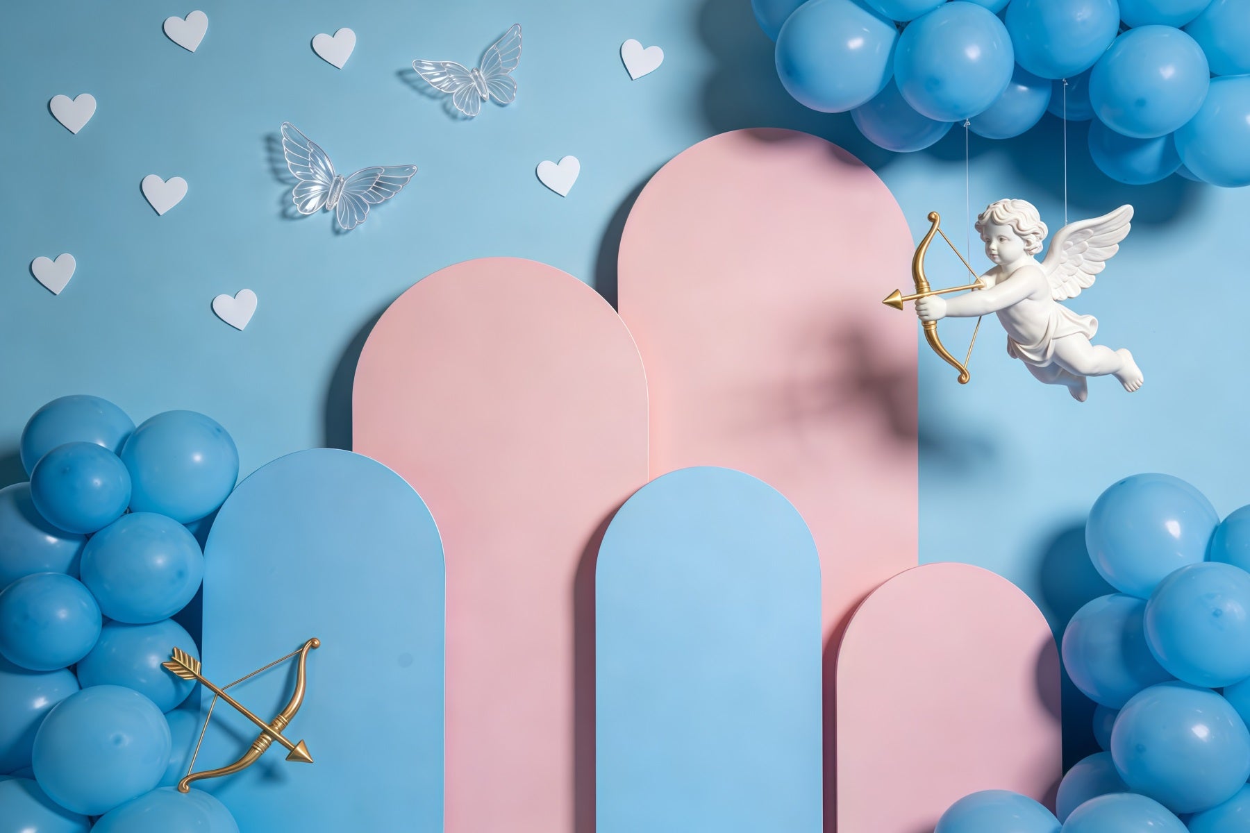 Cupid Valentine's Day Backdrop Arch Balloon Display Valentine Backdrop