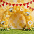 Honey Bee Backdrop Honeycomb Daisy Balloon Arch Photography Backdrops