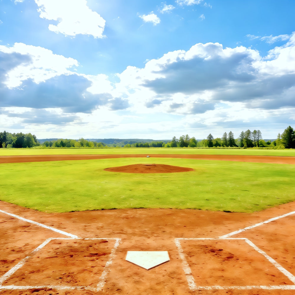 Baseball Backdrops Sunny Home Plate Field Sports Photography Backdrops