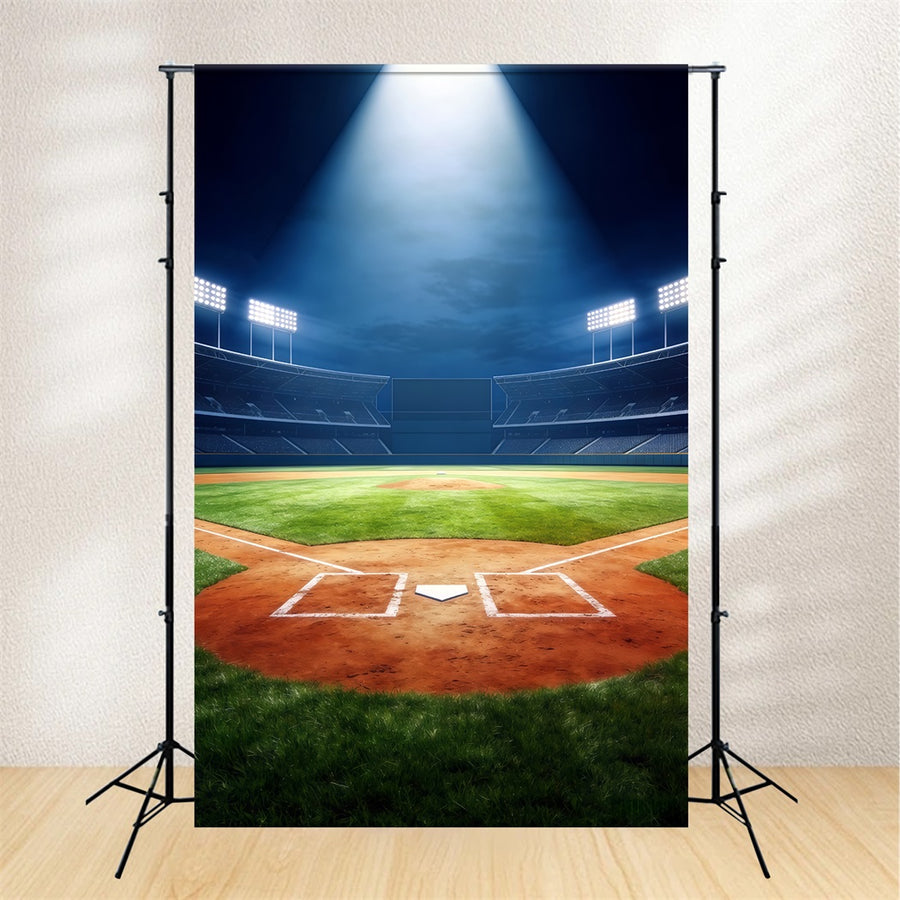 Baseball Photography Backdrop Grand Arena Spotlight Field Sport Backdr