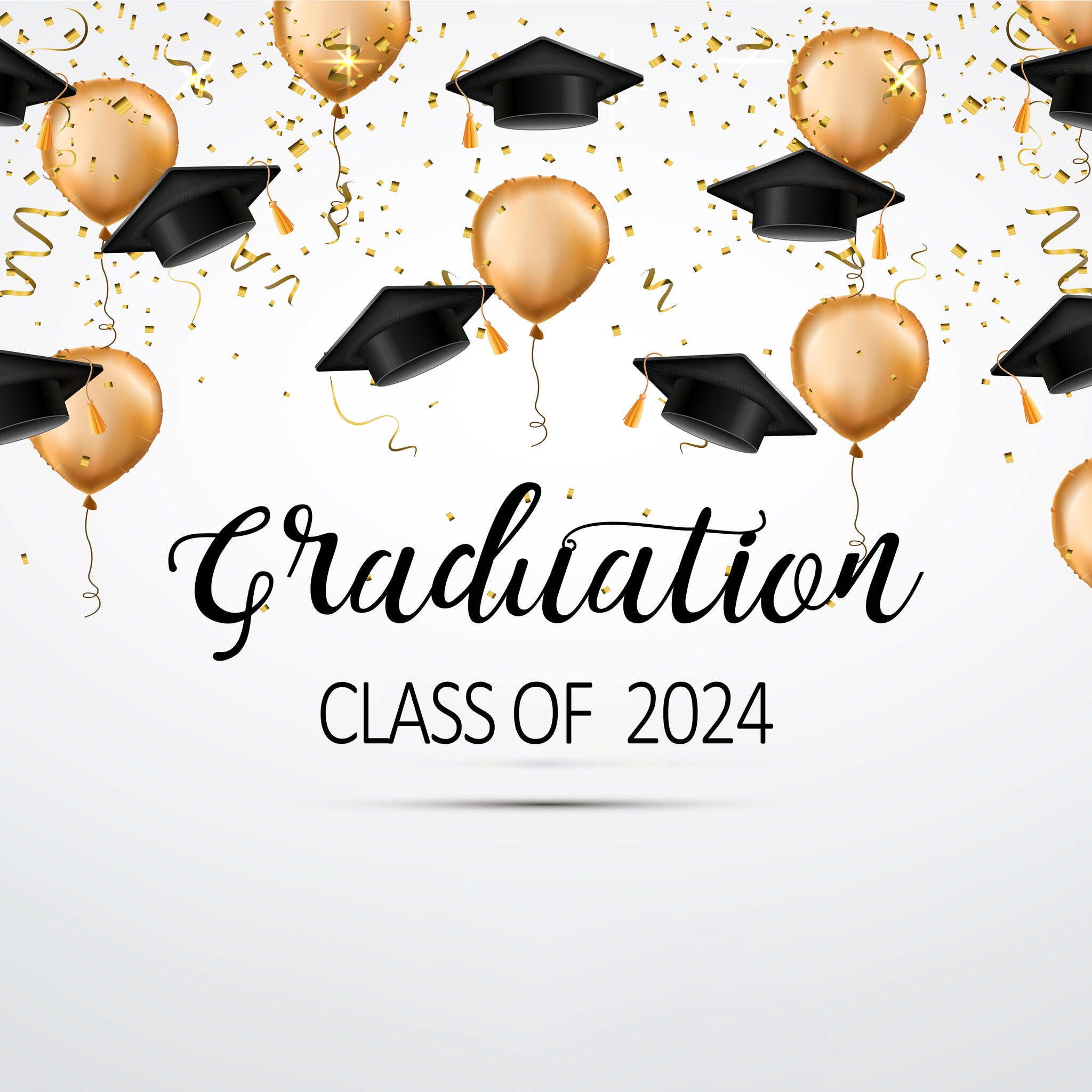 2024 Graduation Balloons Bachelor Cap Backdrop D1078 – Dbackdrop