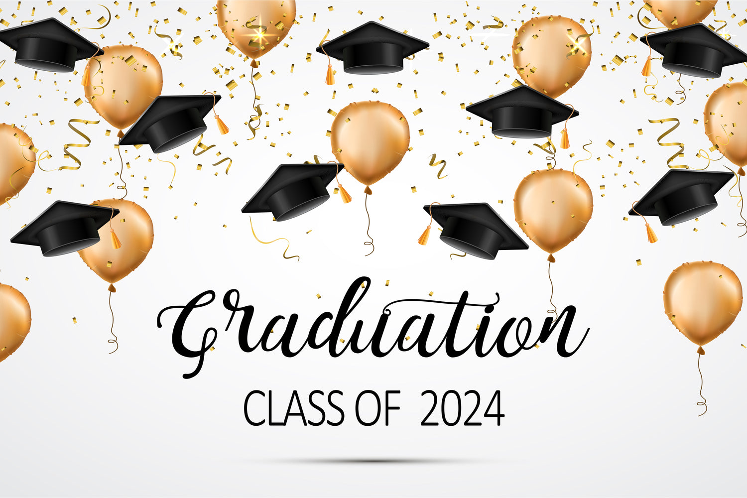 2024 Graduation Balloons Bachelor Cap Backdrop D1078 – Dbackdrop