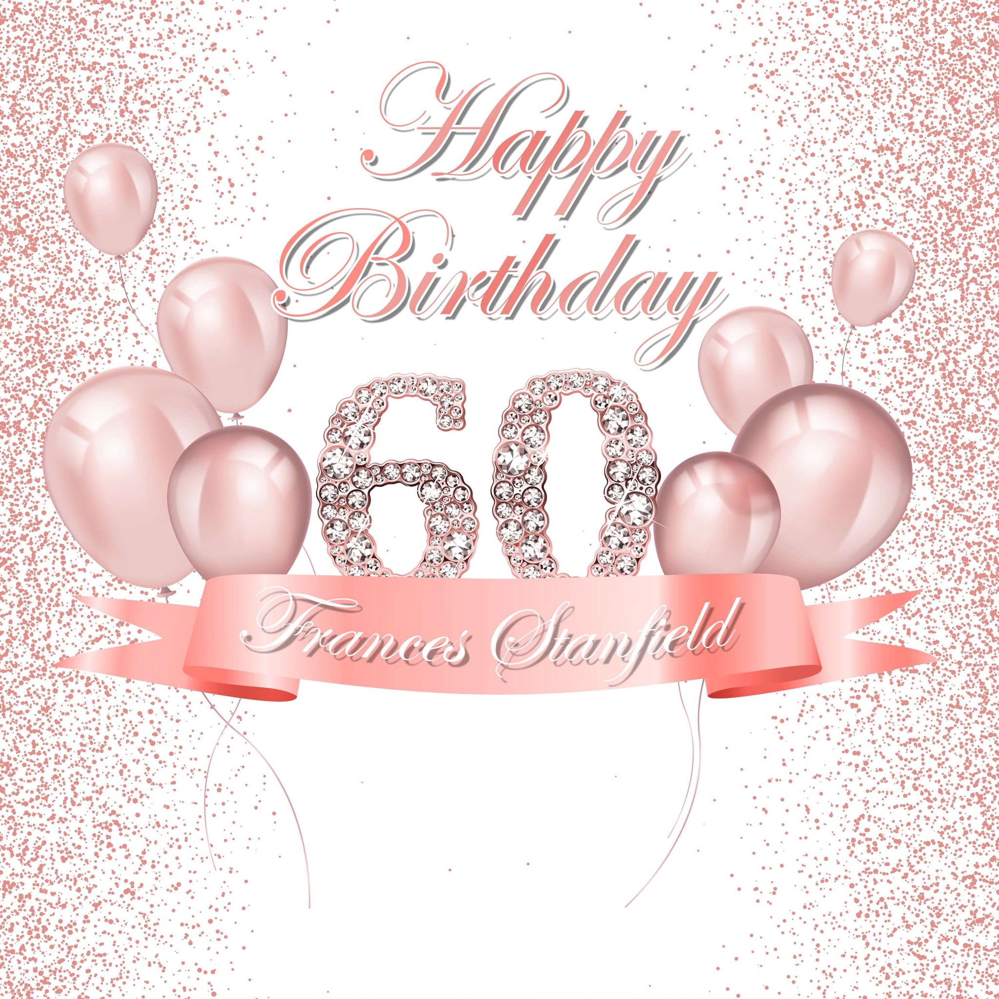 Custom Pink 60th Happy Birthday Banner Photography Backdrop D602 ...