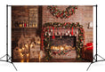 Christmas Decorations Brick Wall Photography Backdrops DBD-19186 ...