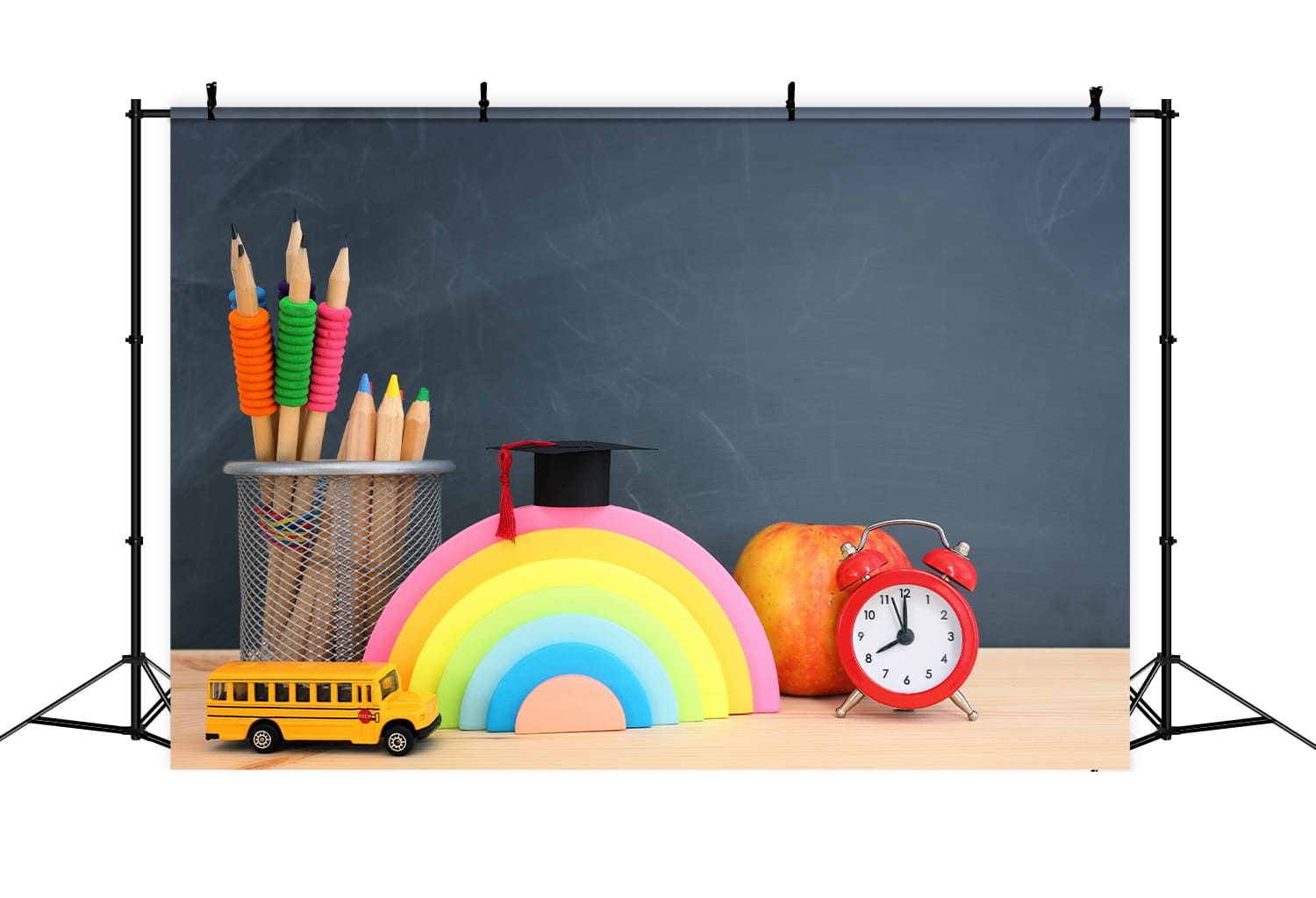 Back To School Wooden Desk Pencils Backdrop DBD7-11 – Dbackdrop