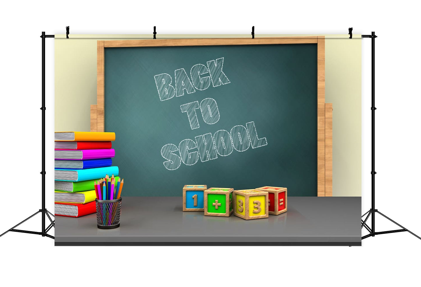 Chalkboard Back to School Math Cubes Backdrop DBD7-16 – Dbackdrop