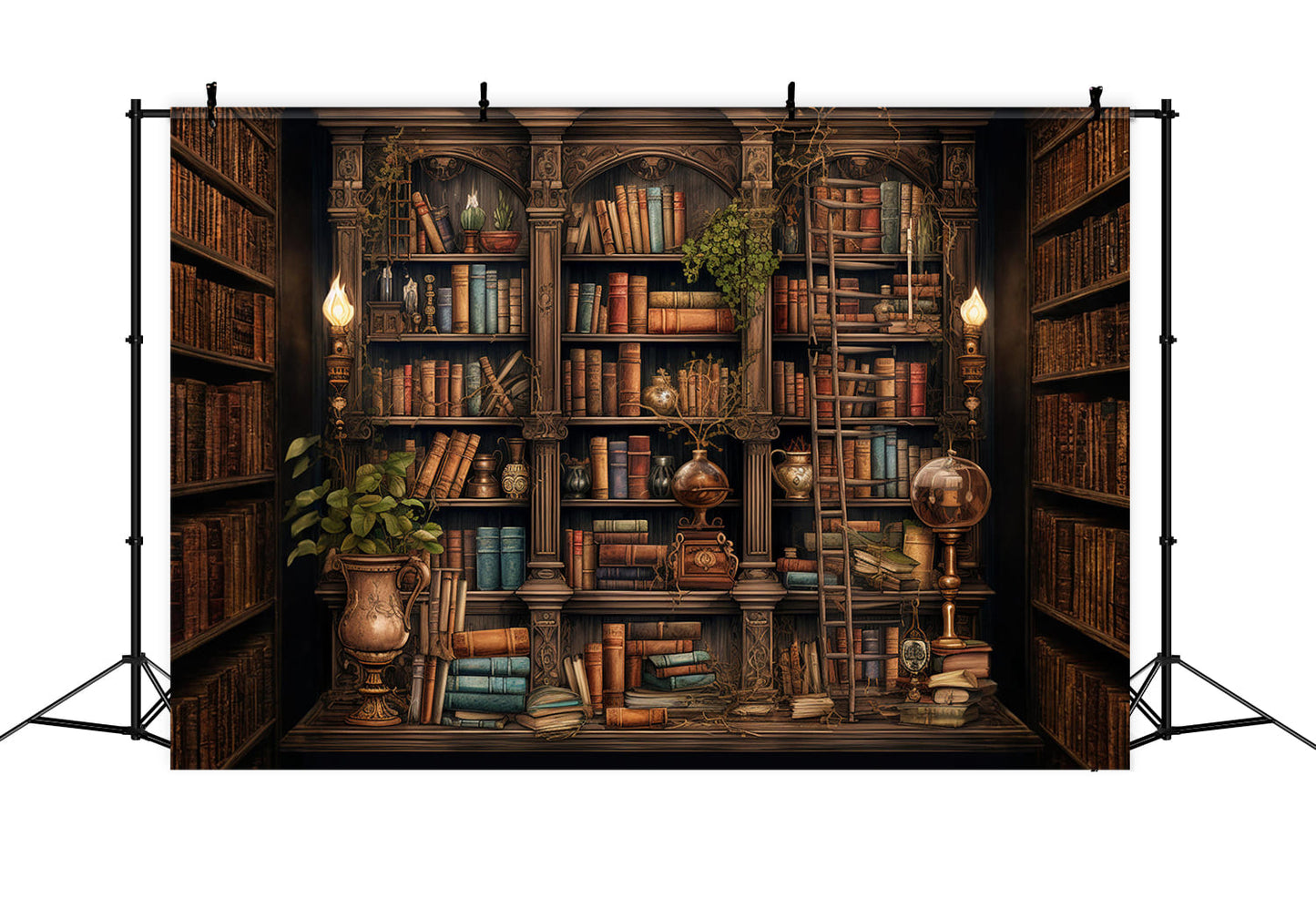 Old Bookcase Books Back to School Backdrop DBD7-23 – Dbackdrop