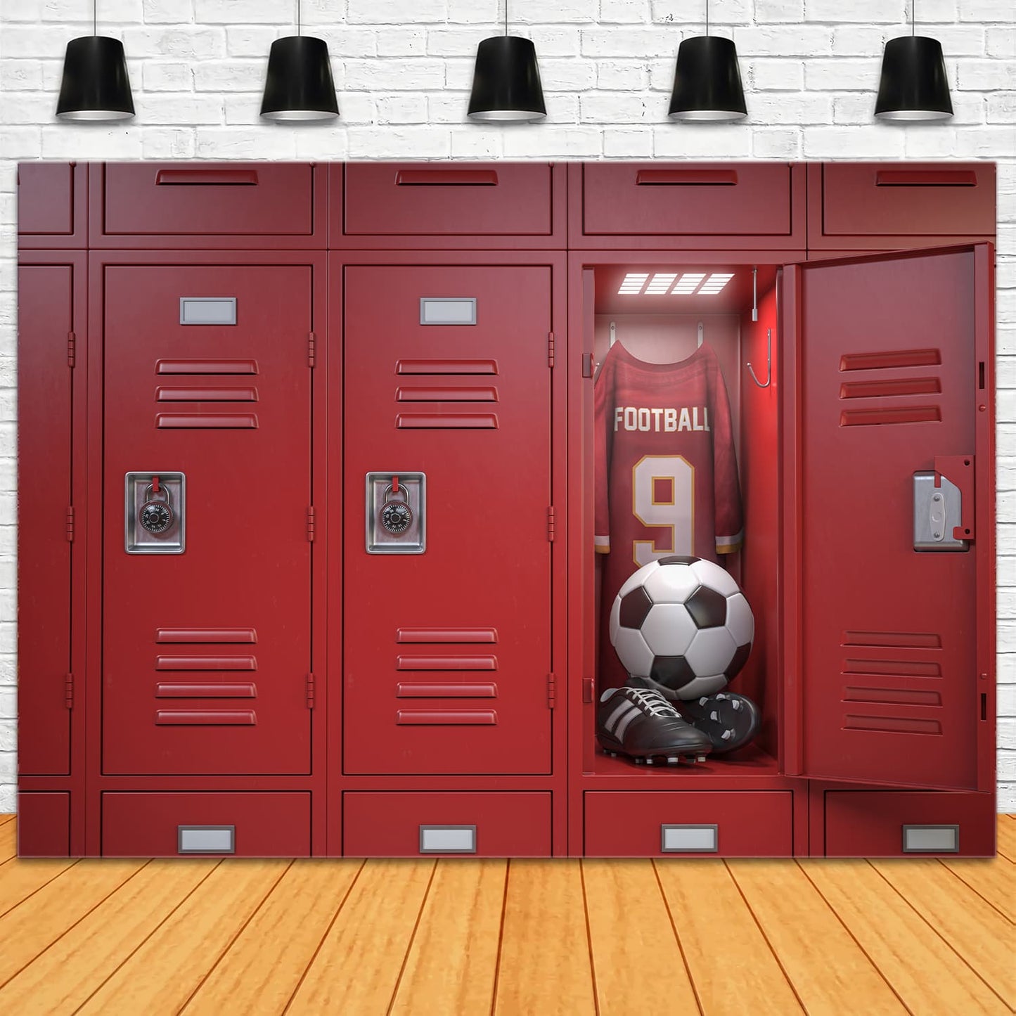 School Wardrobe Locker Football Backdrop DBD7-26 – Dbackdrop