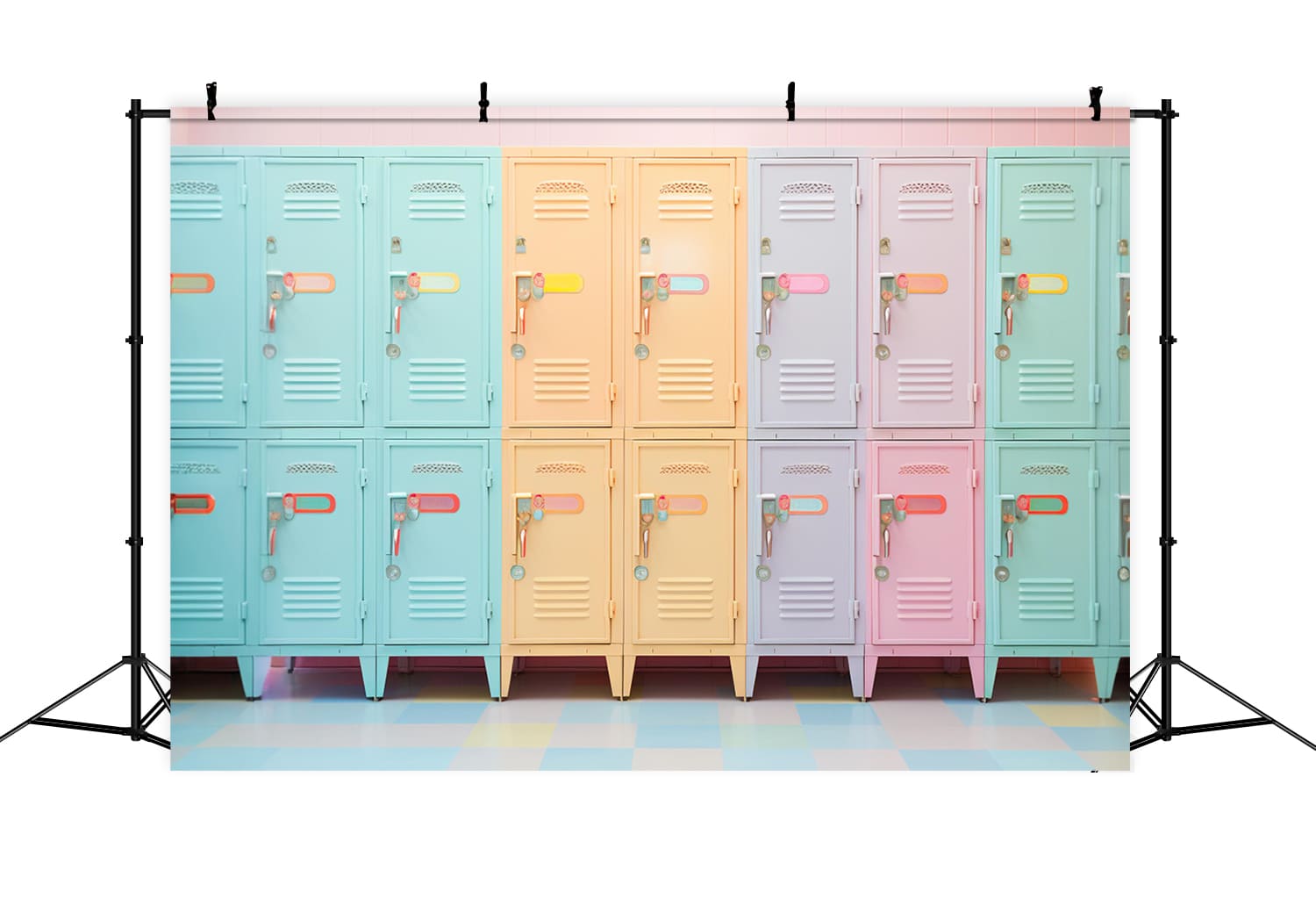 Colorful Lockers Wardrobe Back to School Backdrop DBD7-27 – Dbackdrop