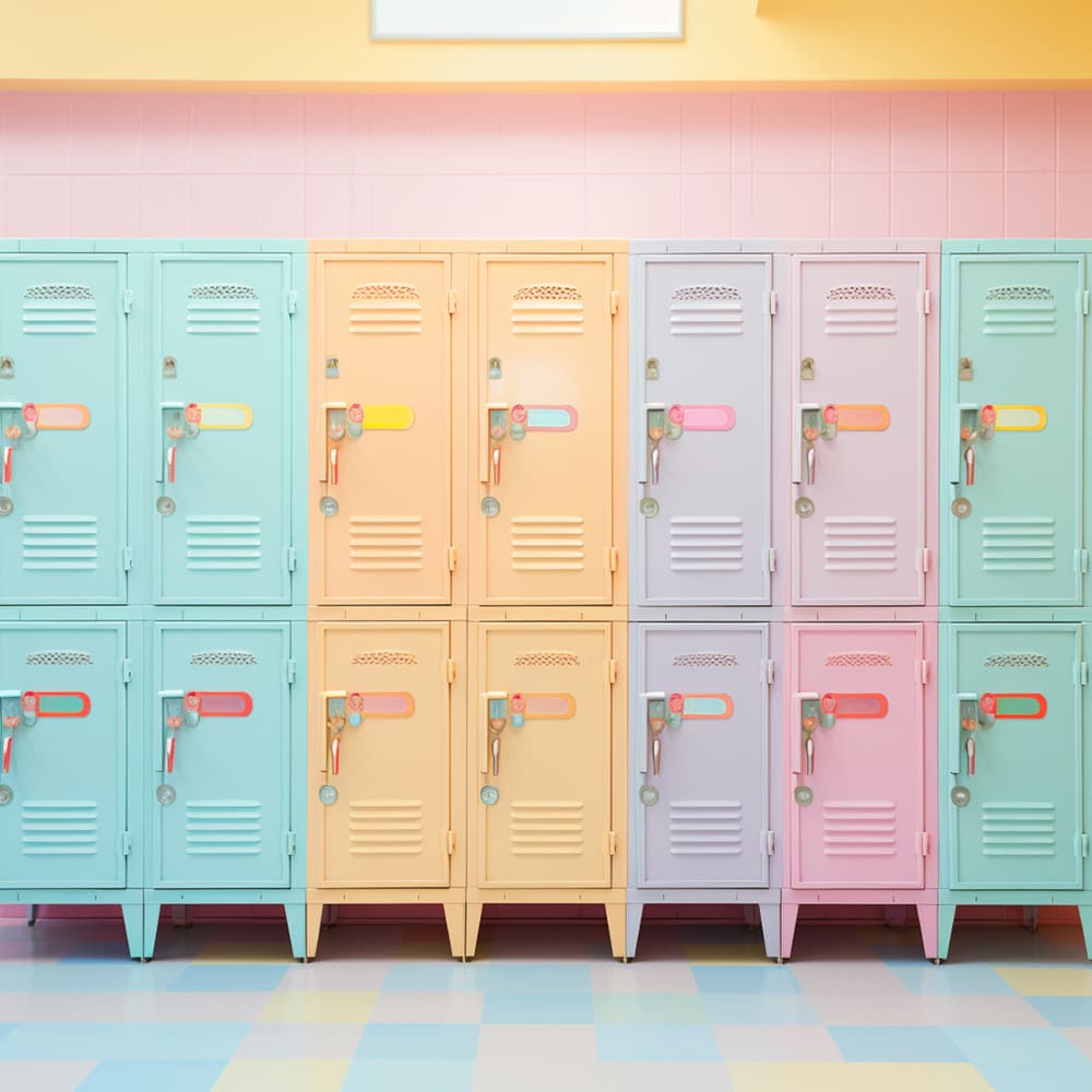 Colorful Lockers Wardrobe Back to School Backdrop DBD7-27 – Dbackdrop