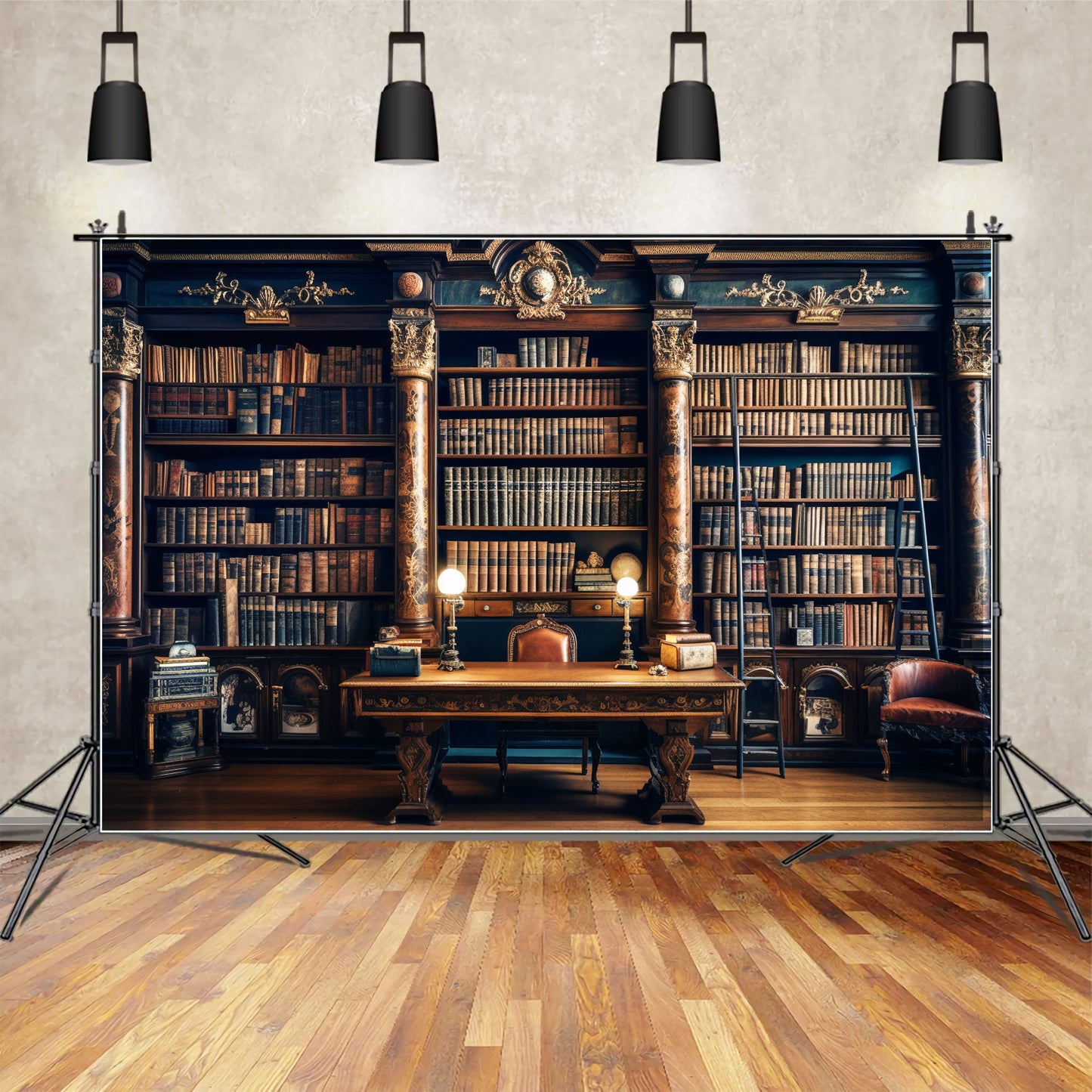 Retro Study Room Books Back to School Backdrop DBD7-37 – Dbackdrop