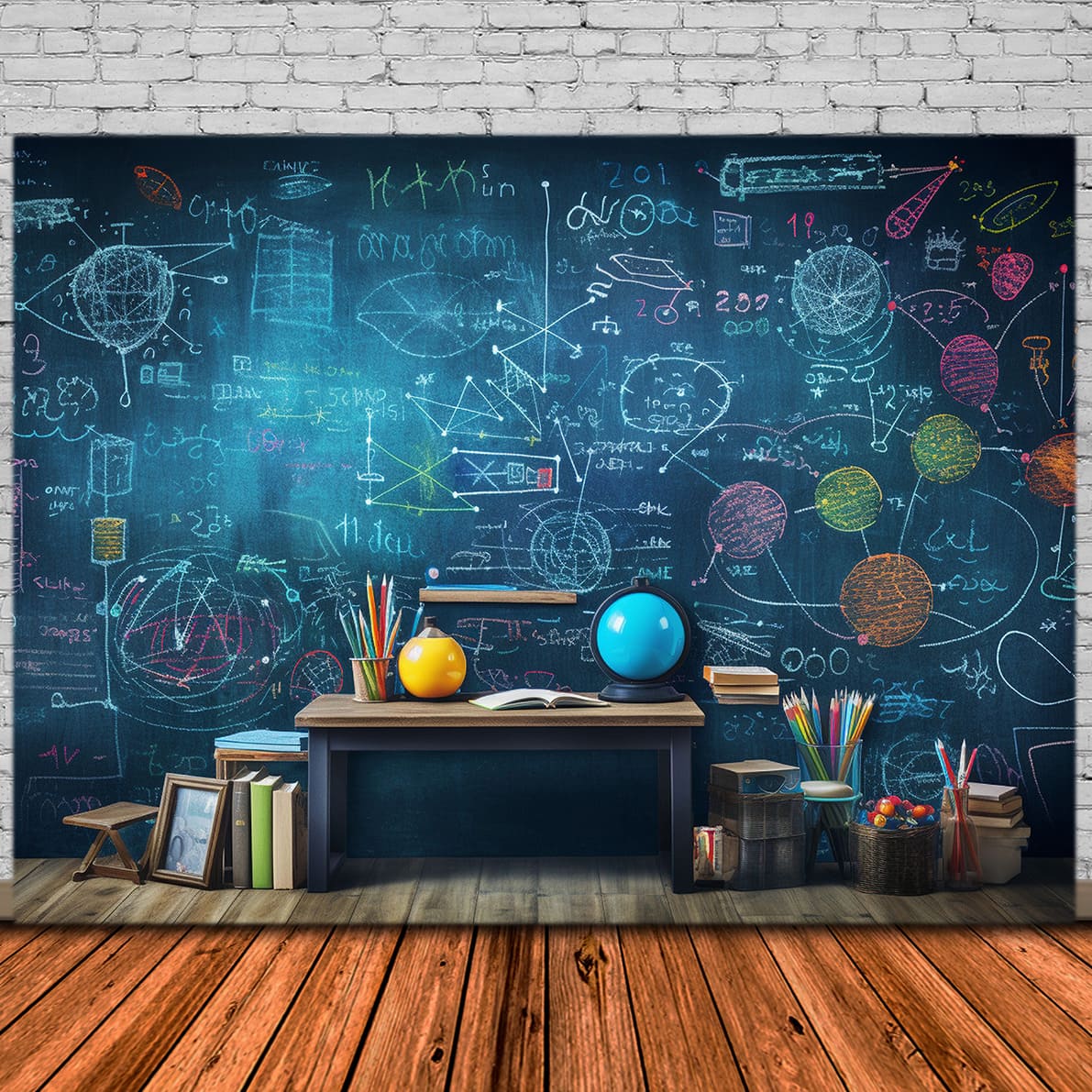School Supplies Chalkboard Photography Backdrop DBD7-48 – Dbackdrop