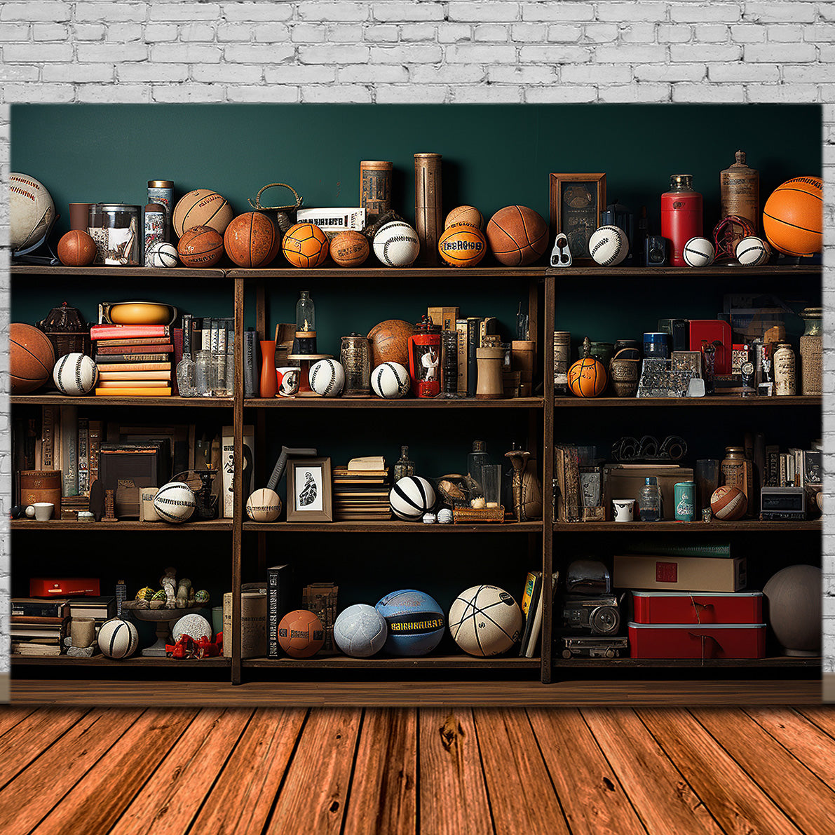 Sports Balls Shelf Back to School Backdrop DBD7-59 – Dbackdrop
