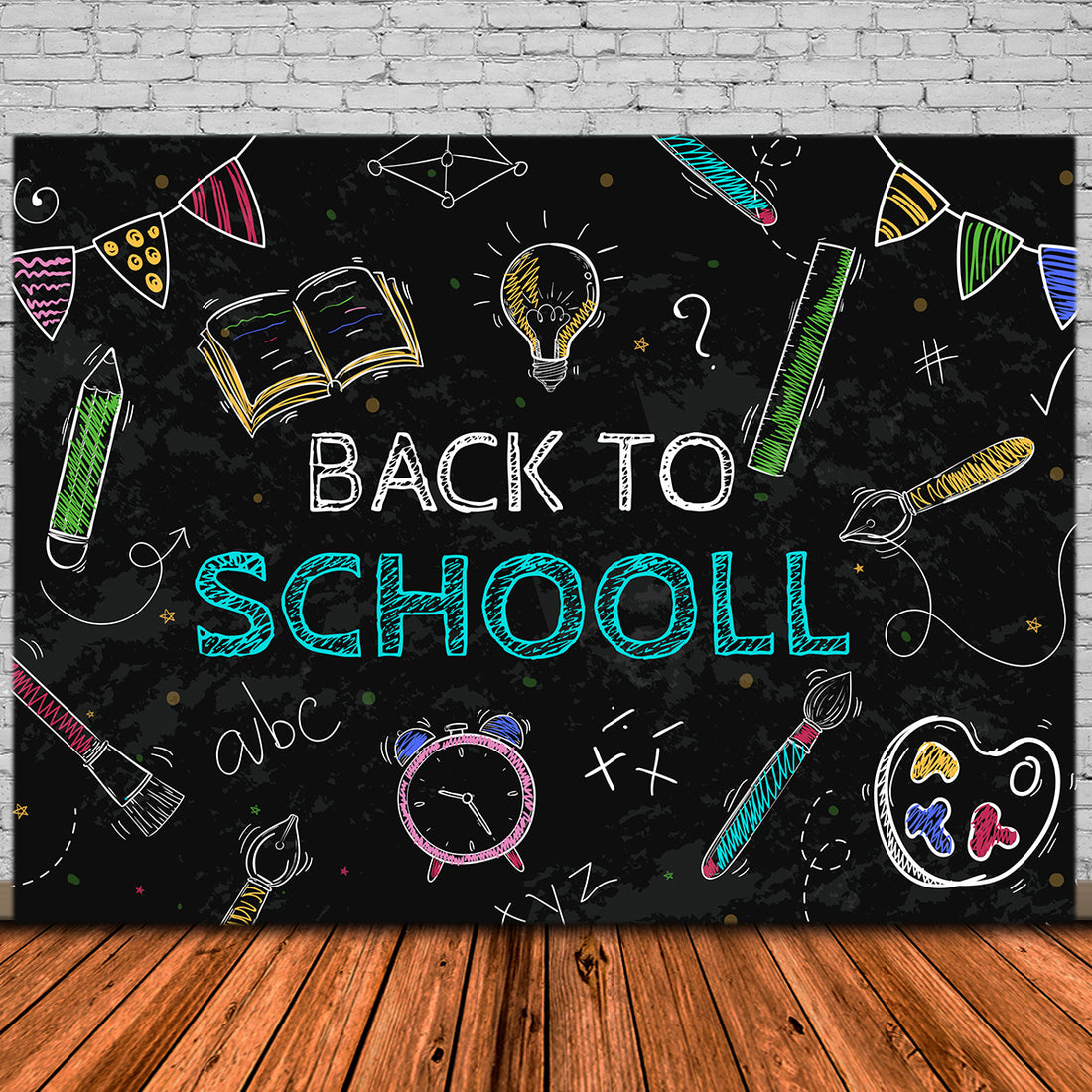 Back to School Chalk Drawing Backdrop DBD7-60