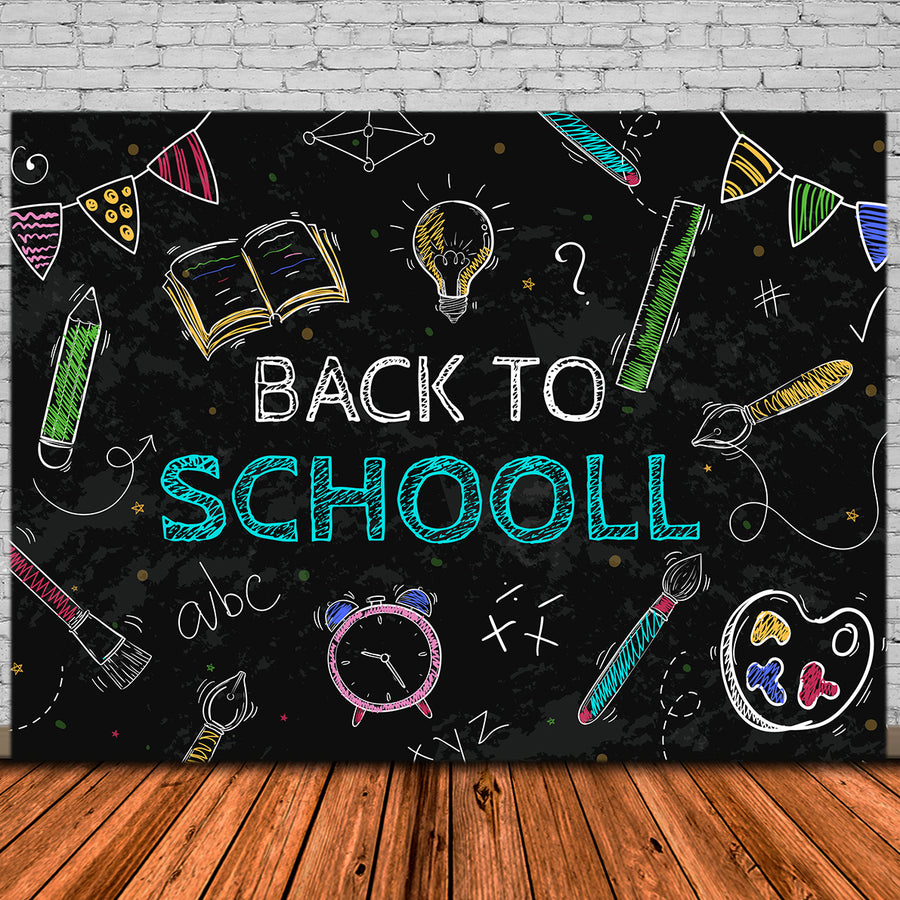 Back to School Chalk Drawing Backdrop DBD7-60
