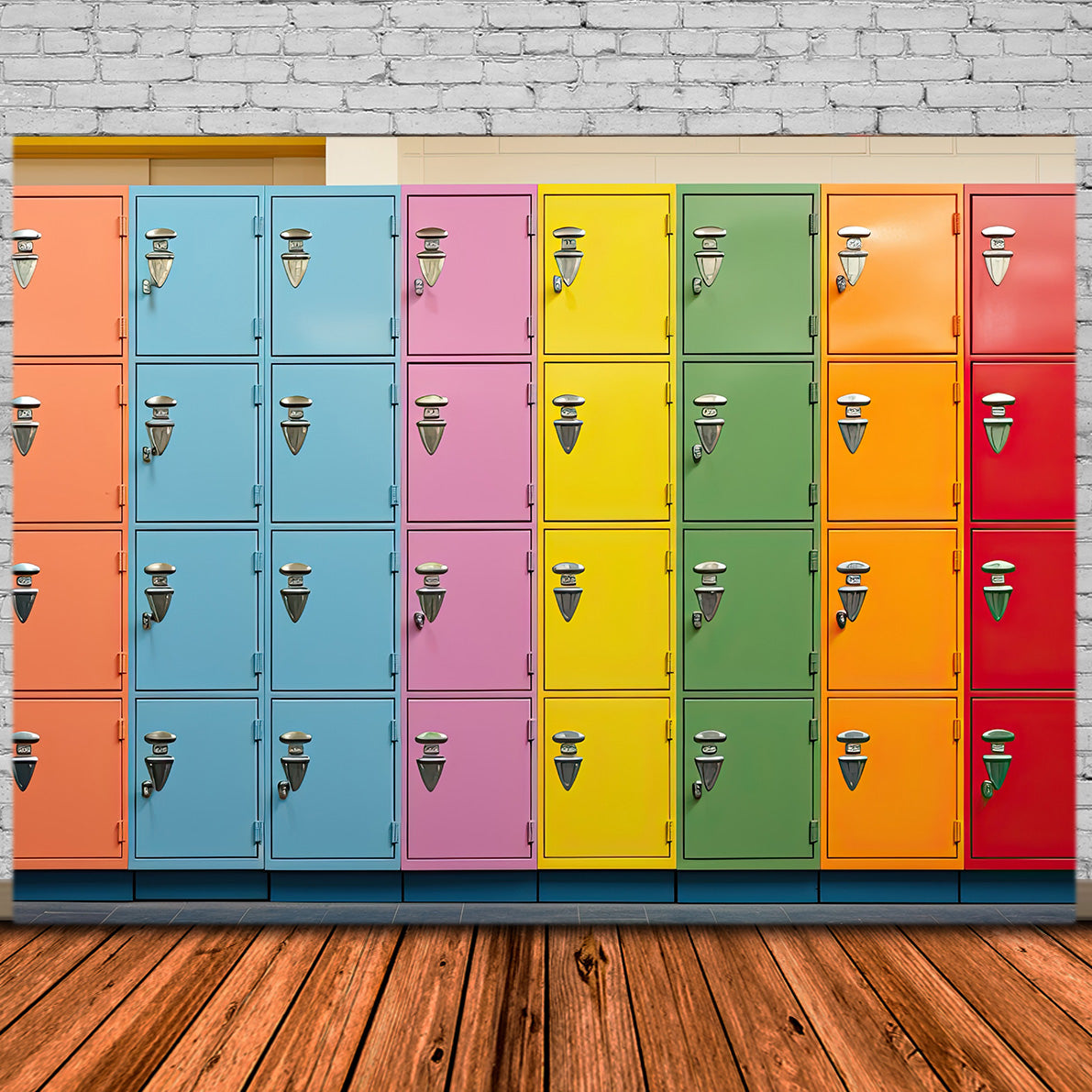 Back to School Colorful Lockers Backdrop DBD7-65 – Dbackdrop