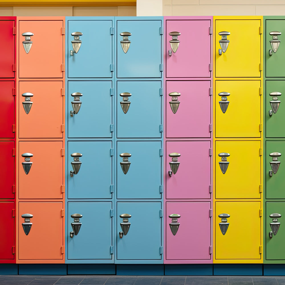 Back to School Colorful Lockers Backdrop DBD7-65 – Dbackdrop