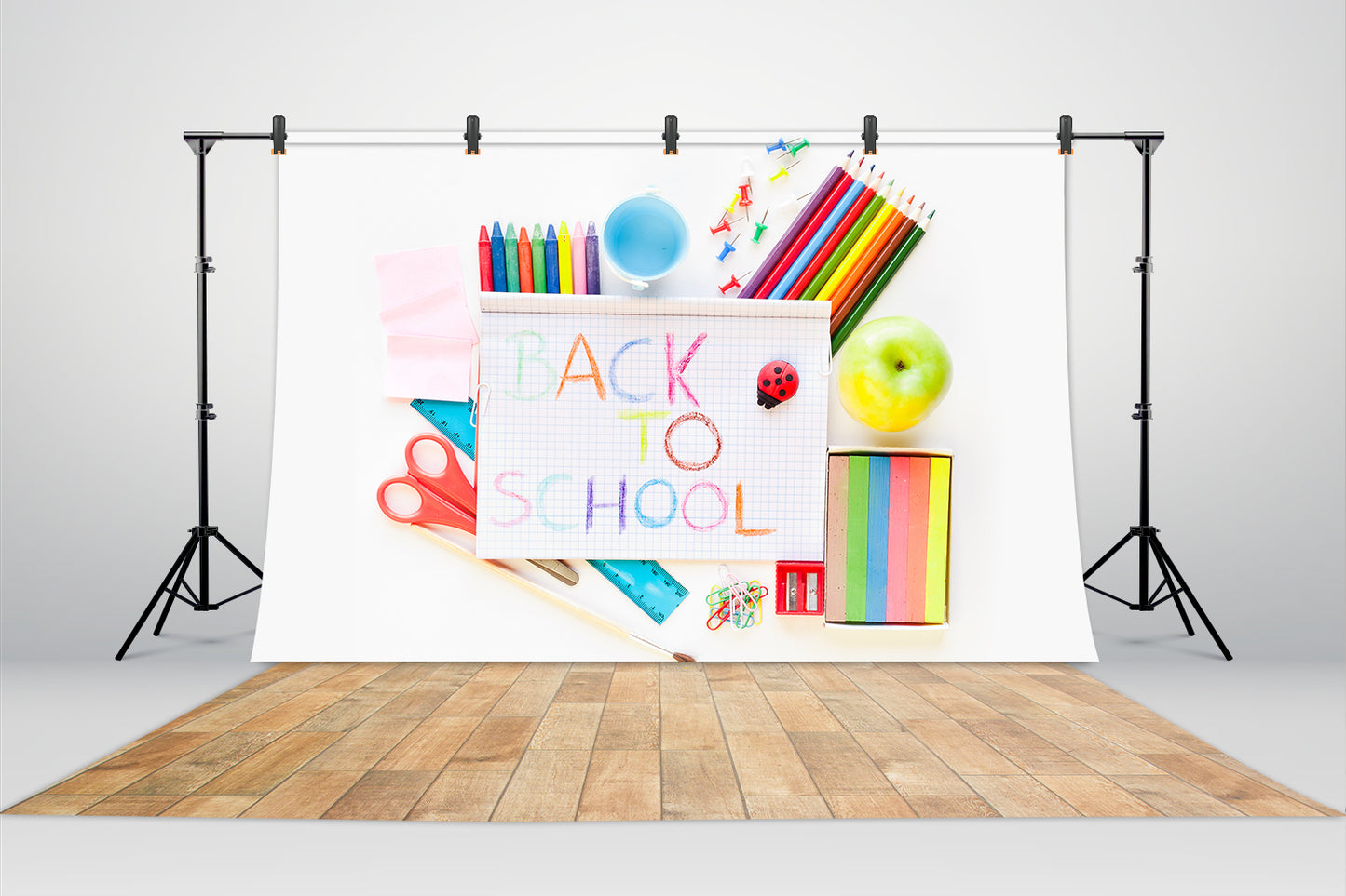 Crayon Drawing Back to School Backdrop DBD7-67 – Dbackdrop