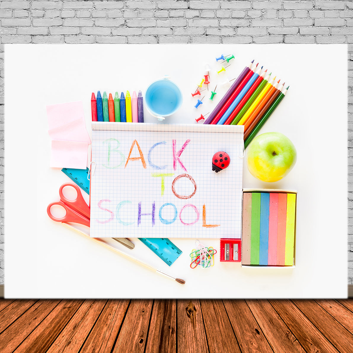 Crayon Drawing Back to School Backdrop DBD7-67 – Dbackdrop