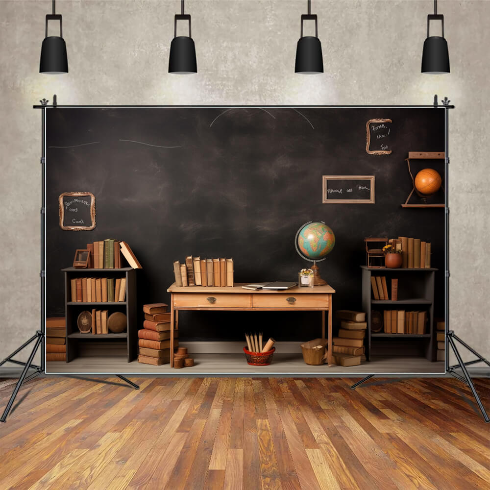 Retro Classroom Globe Back to School Backdrop DBD7-83 – Dbackdrop