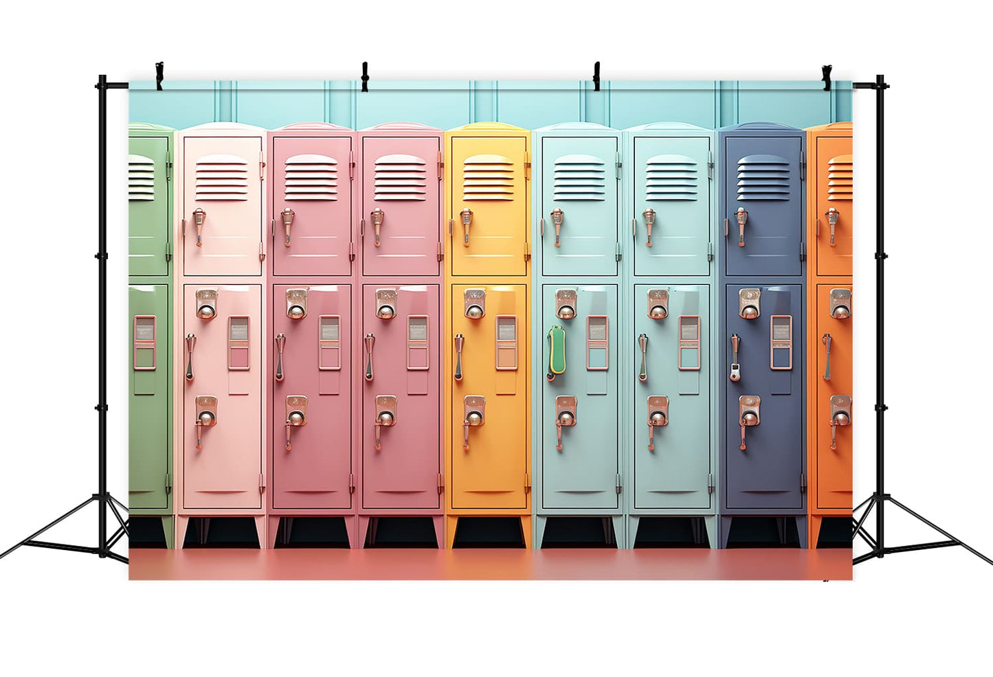 School Colorful Lockers Photography Backdrop DBD7-85 – Dbackdrop