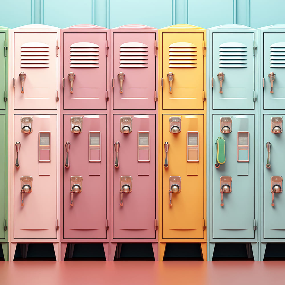School Colorful Lockers Photography Backdrop DBD7-85 – Dbackdrop