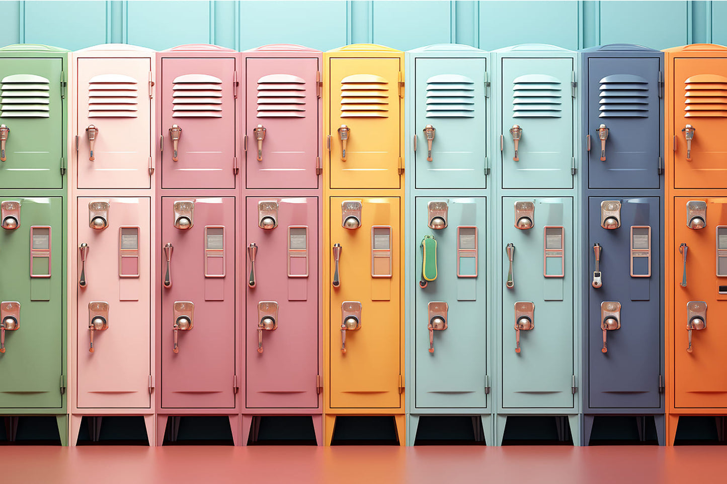 School Colorful Lockers Photography Backdrop DBD7-85 – Dbackdrop