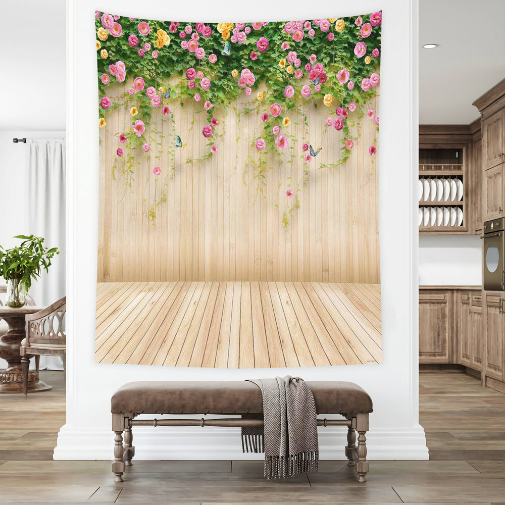Beautiful Floral Wood Backdrops for Photo Booth F-1489