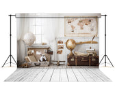 Back to School Adventurer Travel Around the World Children Pilot Backd ...