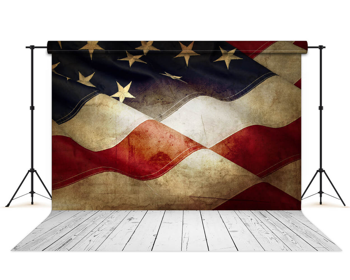 American Flag Patriotic Independence Day Backdrop for Photography GA-1