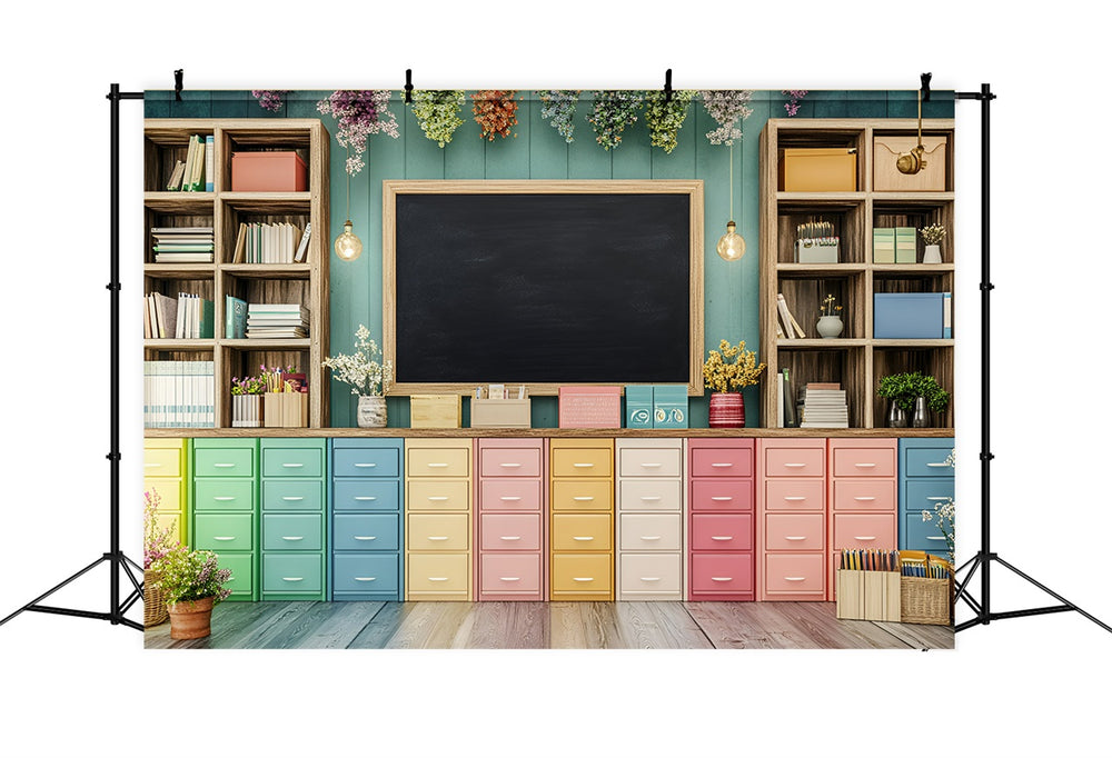 Back To School Photography Backdrops Classroom Storage Blackboard Back