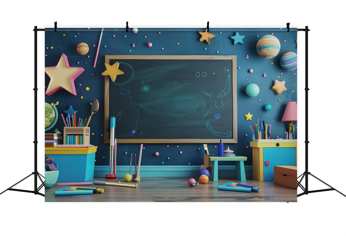 Backdrop Back To School Space-Themed Classroom Backdrop GQ3-110