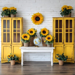 Backdrop For Back To School Sunflower Classroom Rustic Backdrop GQ3-11