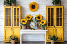 Backdrop For Back To School Sunflower Classroom Rustic Backdrop GQ3-11
