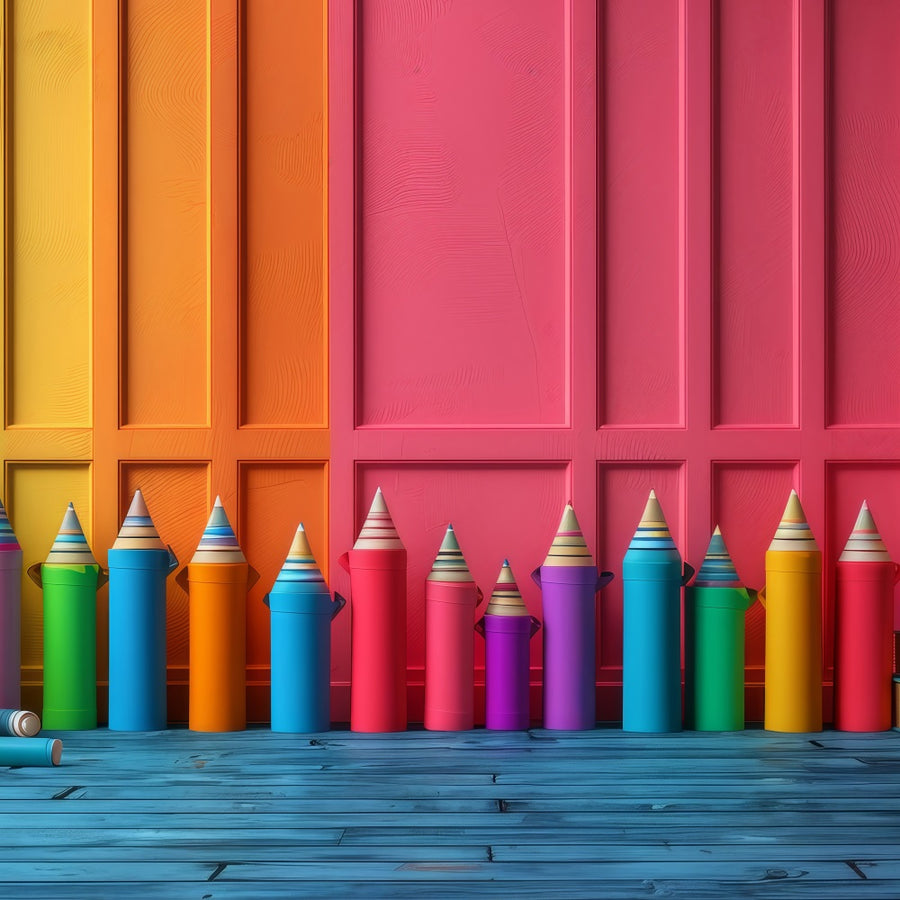 Backdrop Back To School Fun Color Pencil Learning Backdrop GQ3-130