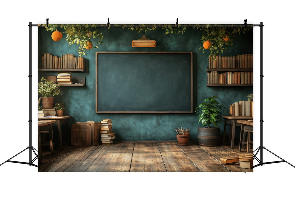 Back To School Backdrop Ideas Wooden Classroom Black Chalkboard Backdr