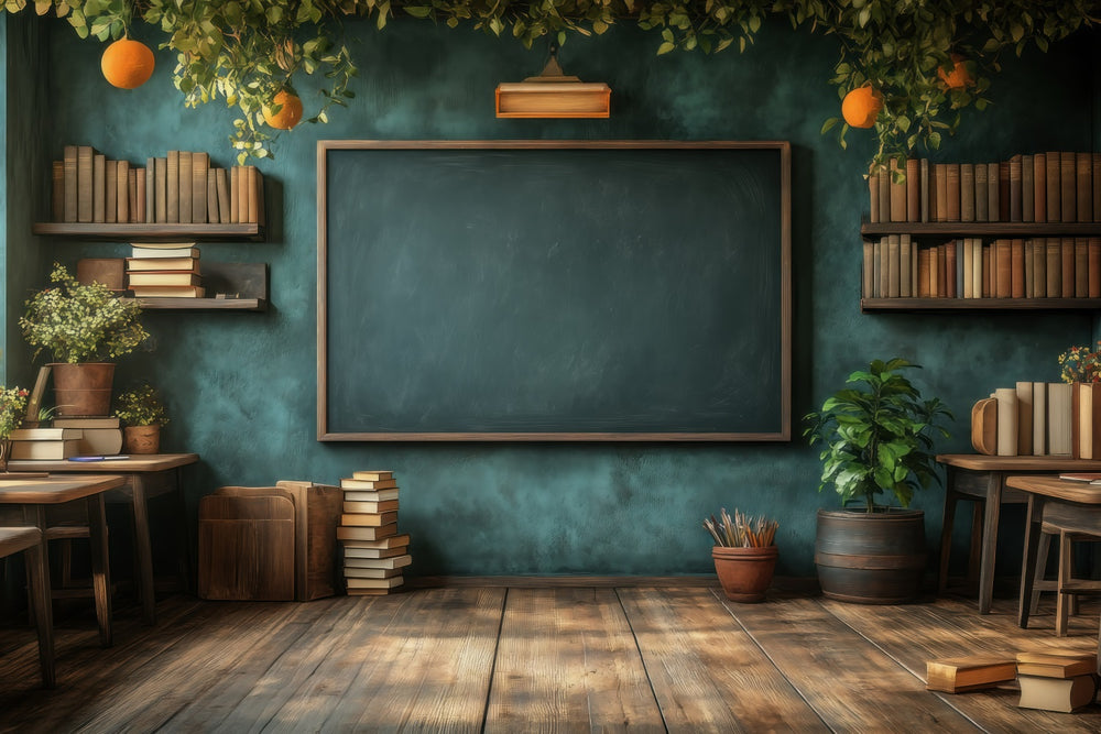Back To School Backdrop Ideas Wooden Classroom Black Chalkboard Backdr