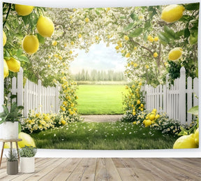 Lemon Backdrop Blooming Summer Tree Path Backdrop GQ4-265
