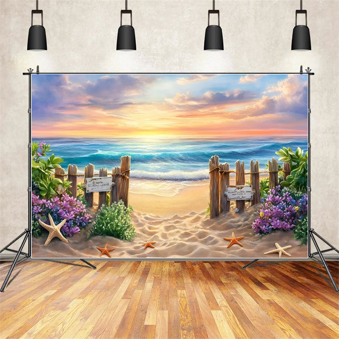 Summer Backdrop Wooden Fence Beach Entry Backdrop GQ4-278