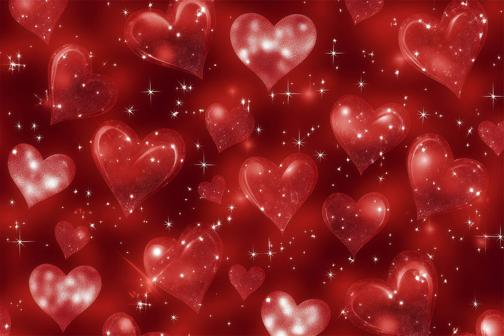 Old School Photo Backdrop Shining Red Love Hearts Vintage Backdrops GQ