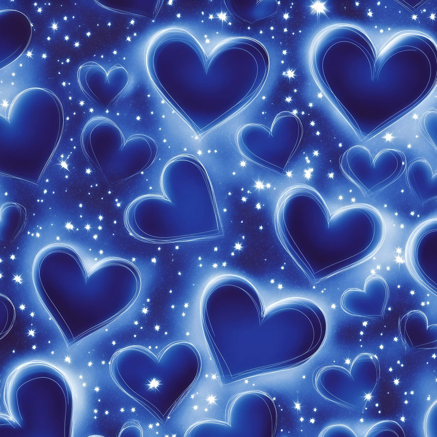 Old School Backdrop Twilight Blue Shining Hearts Vintage Backdrop GQ4-