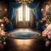 Victorian Photography Backdrop Golden Frame Rose Hall Vintage Backdrop