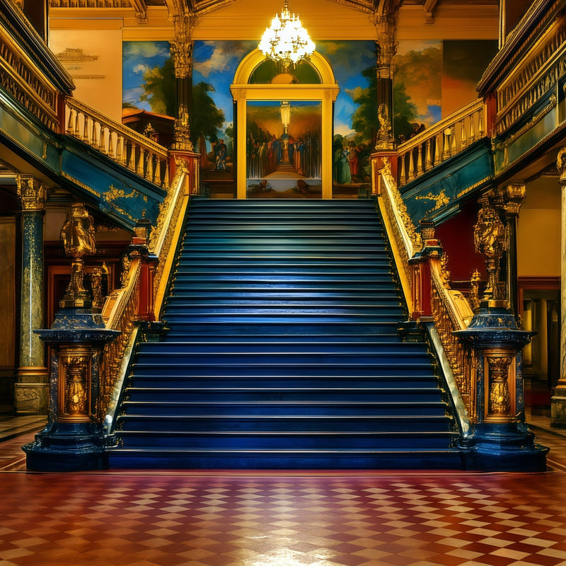 Vintage Backdrop For Photoshoot Grand Royal Staircase Backdrop GQ4-321