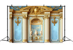 Vintage Wall Backdrop Ornate Columns Blue Wall Vintage Backdrop GQ4-32