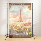Paris Themed Photo Backdrop Elegant Balcony Paris City Backdrop GQ4-49
