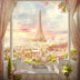 Paris Themed Photo Backdrop Elegant Balcony Paris City Backdrop GQ4-49