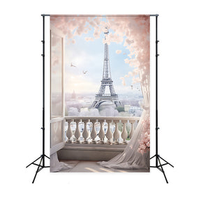 Paris Themed Backdrops Elegant Balcony Paris Tower Backdrop GQ4-64