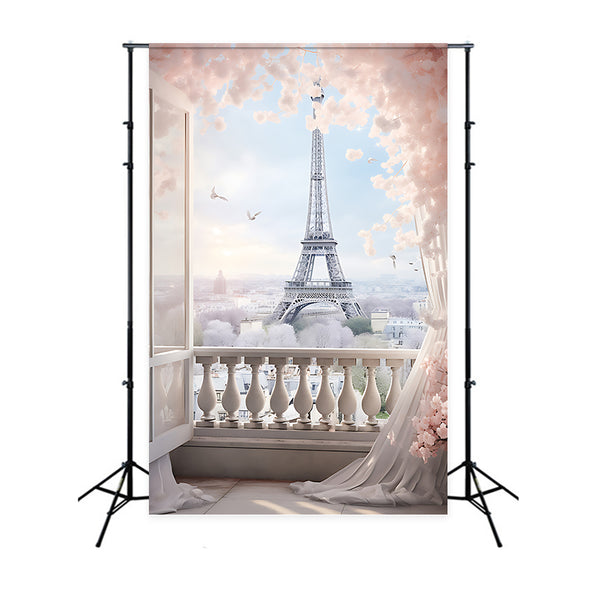 Paris Themed Backdrops Elegant Balcony Paris Tower Backdrop GQ4-64
