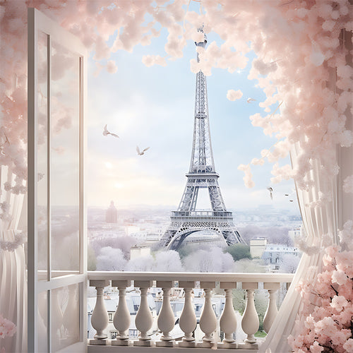 Paris Themed Backdrops Elegant Balcony Paris Tower Backdrop GQ4-64